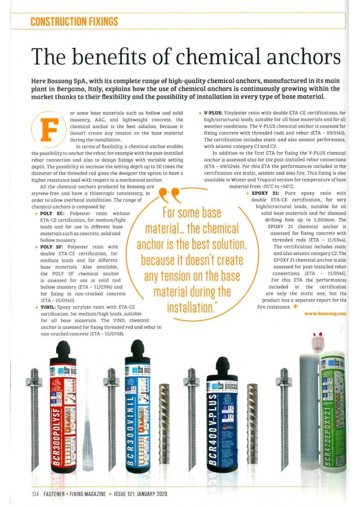 Bossong - Sistemi di fissaggio e consolidamento